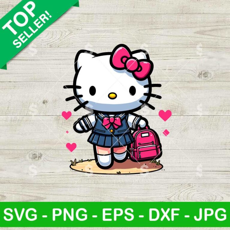 Hello Kitty Go To School SVG, Hello Kitty Girl Back To School SVG, 100 ...