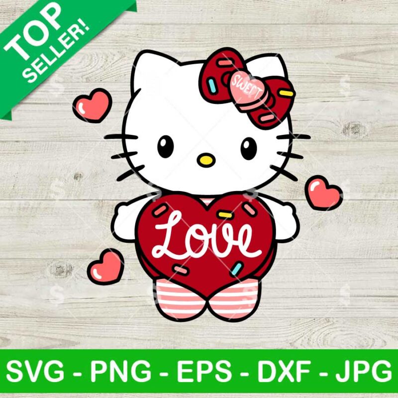 Hello Kitty Sweet Love SVG, Hello Kitty Sanrio SVG, Kitty Valentine SVG