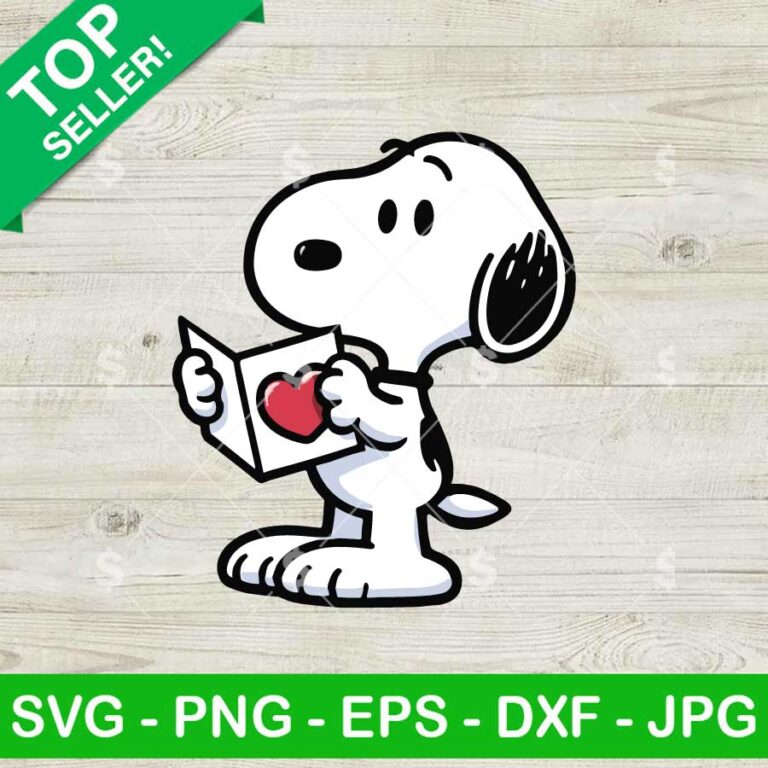 Snoopy Card Valentine's Day SVG, Snoopy Valentine's SVG, Snoopy Love ...