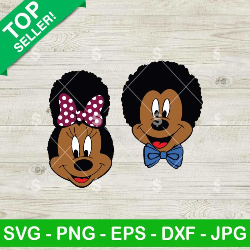 African American Minnie and Mickey SVG, Black History Month SVG, Afro ...