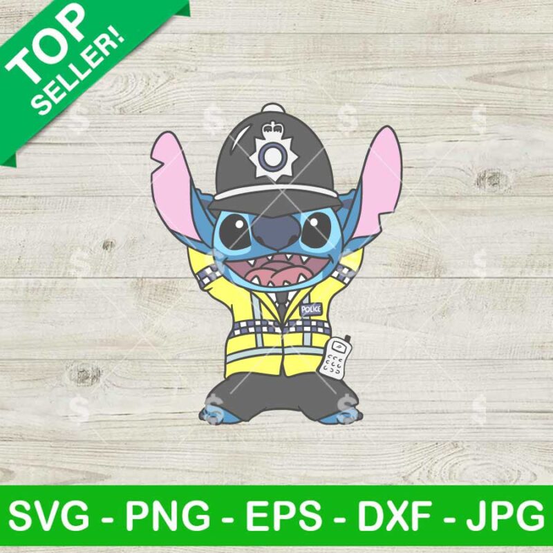 Disney Stitch Police Officer SVG, Stitch Police SVG, Funny Stitch Job SVG