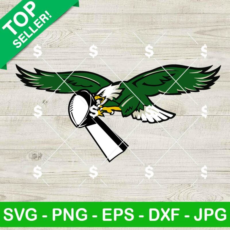 Eagle Fly Holding Trophy Philadelphia Eagles SVG, Fly Eagle Fly SVG ...