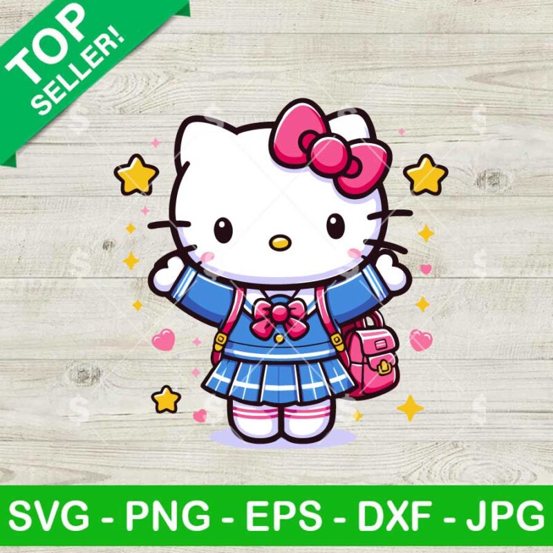 Cute Hello Kitty Happy 100 Days Of School SVG, 100 Days Of School SVG ...