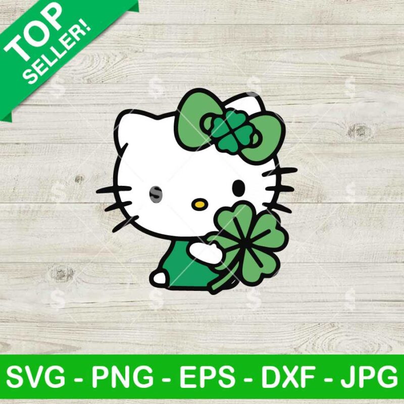St Patricks Lucky Hello Kitty SVG, Lucky Leprechaun SVG, Lucly Irish ...