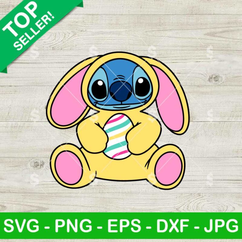 Stitch Easter Bunny SVG, Stitch Easter Egg SVG, Disney Easter SVG