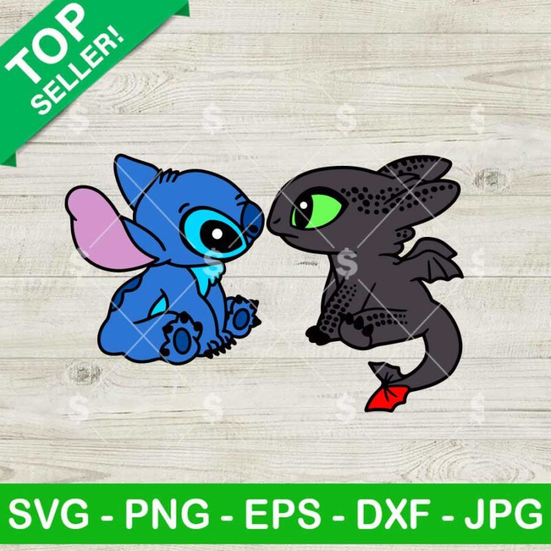 Toothless And Baby Stitch SVG, Disney Baby Toothless Friends SVG ...