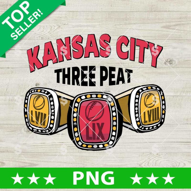 Kansas City Chiefs 3 Peat PNG, Super Bowl Champions LVII LVIII LIX PNG, Kansas City Chiefs ...