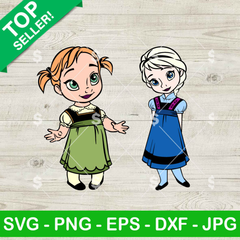 Baby Elsa Anna Frozen SVG, Baby Frozen SVG, Disney Friends SVG