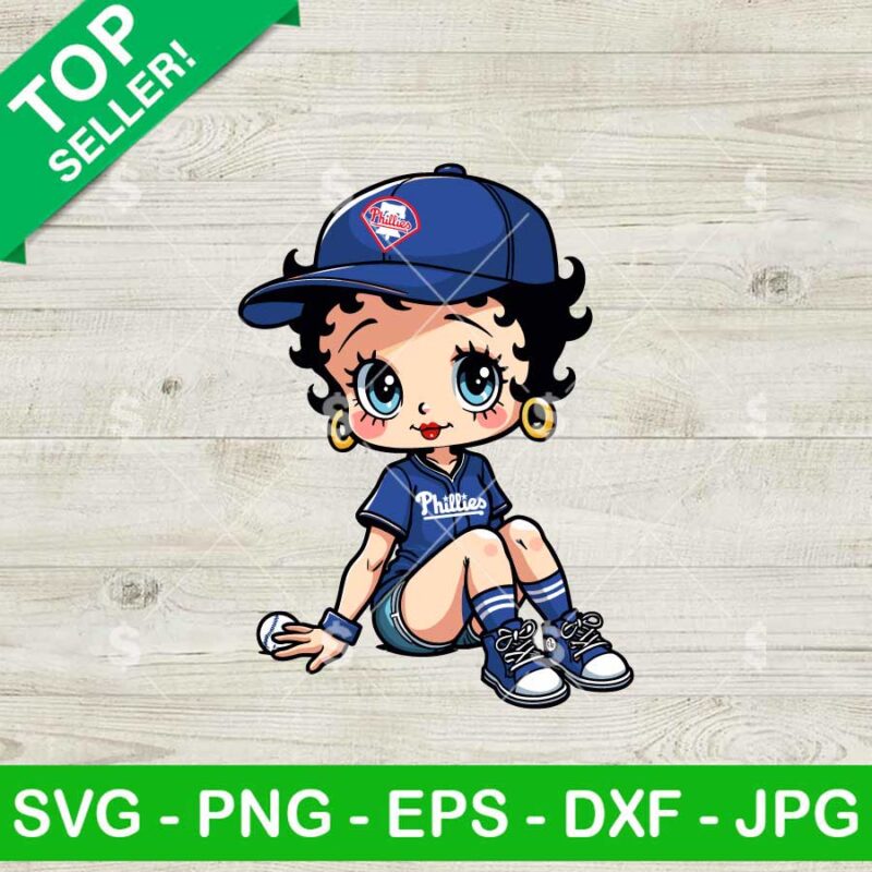 Betty Boop Philadelphia Phillies Baseball Team SVG, Betty Boop Baseball ...