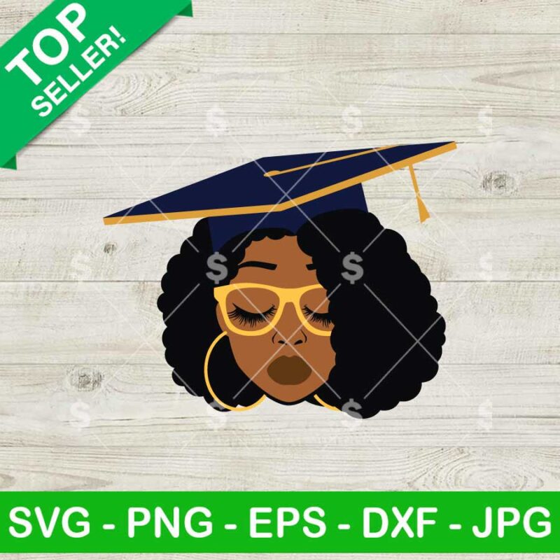 Black Girl Graduate SVG, Afro Woman SVG, Black Girl Senior SVG