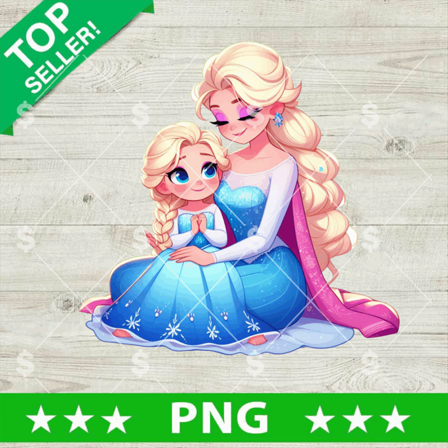 Elsa Disney Mom and Daughter PNG, Elsa Princess Mom PNG, Disney Mom ...