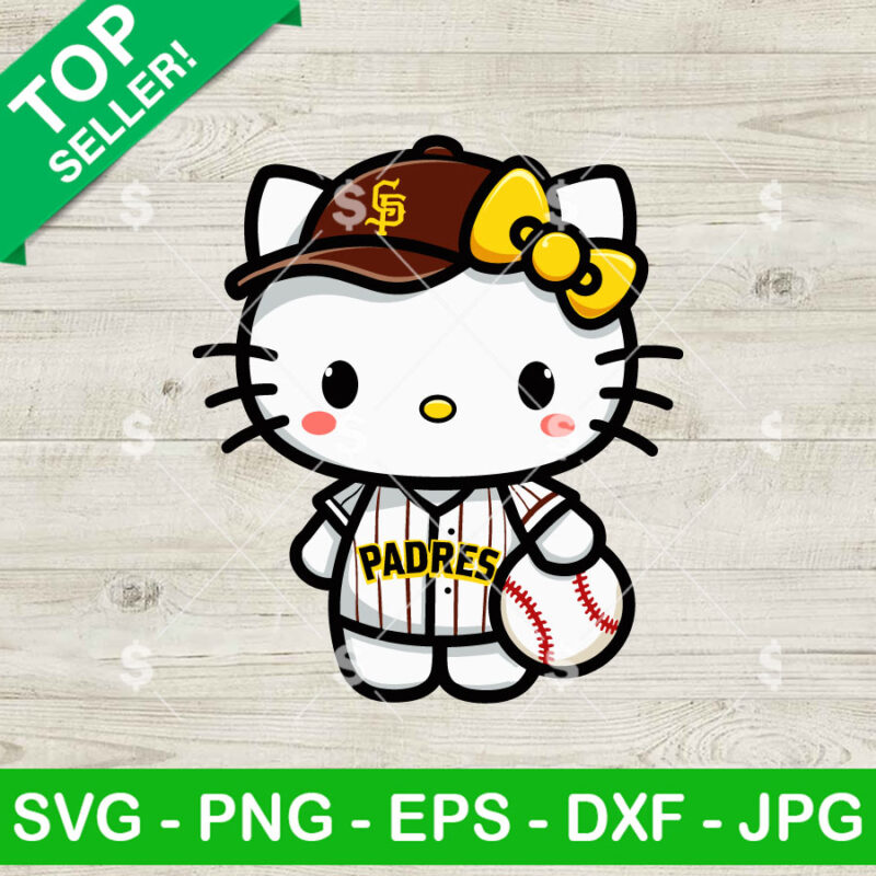 Hello Kitty San Diego Padres MLB SVG, San Diego Padres Sanrio SVG ...