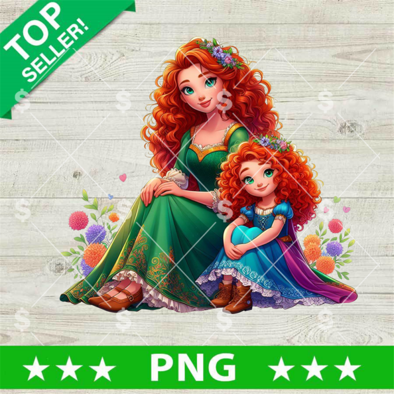 Merida Disney Mom and Daughter PNG, Princess Mom PNG, Disney Mom Life ...
