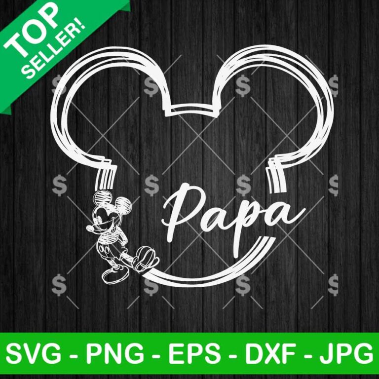 Papa Mickey Mouse Sketched Disneyland SVG, Mickey Mouse Sketched Ears ...