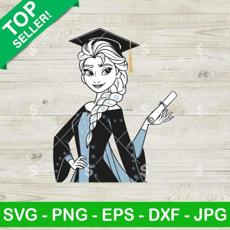 Elsa Princess Graduate SVG, Elsa Frozen SVG, Senior Princess SVG PNG