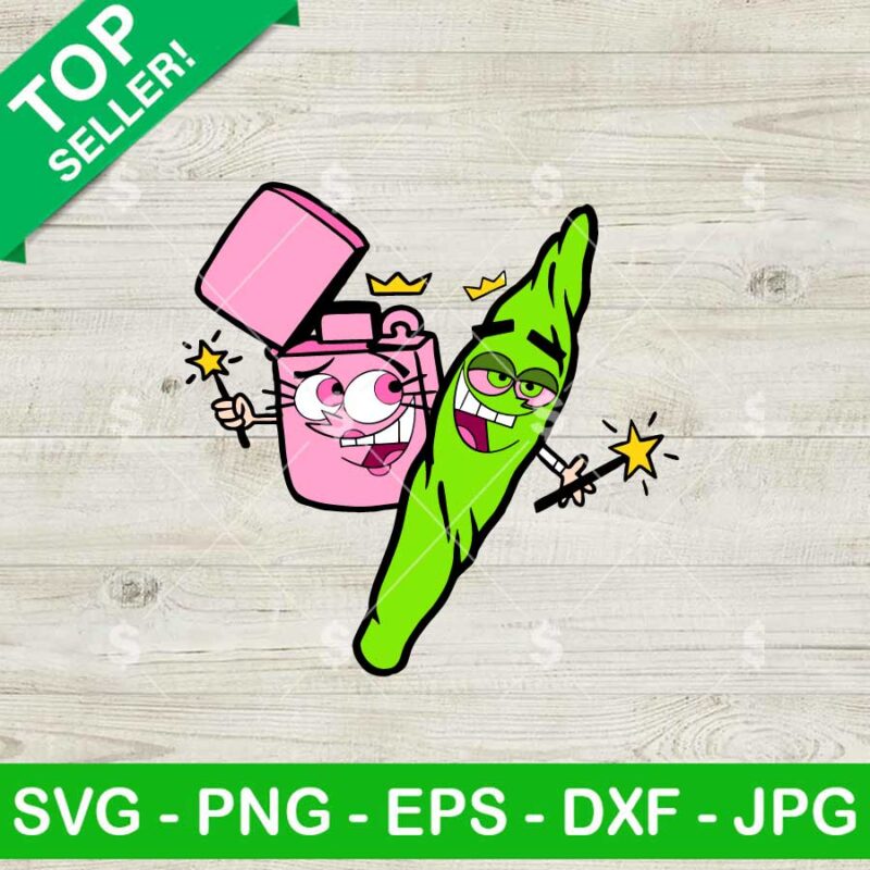 Funny Cosmo and Wanda Stoner SVG, Cosmo and Wanda SVG, Cannabis SVG