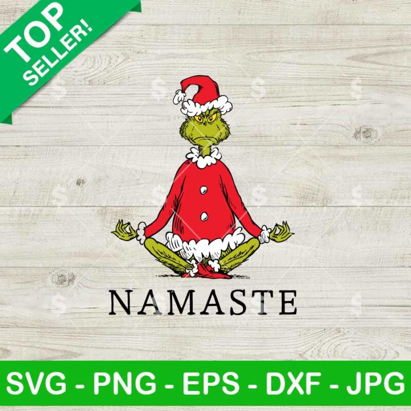 Funny Grinch Namaste SVG, Grinch Yoga SVG, Cute Meditating Grinch SVG PNG