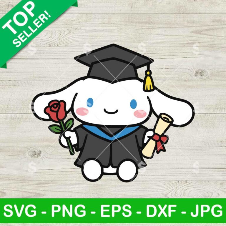 Cinnamoroll Flower Grad Cap Svg, Cinnamon Roll Graduation Svg, Kitty ...