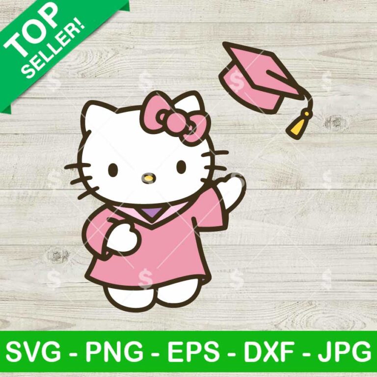 Hello Kitty Grad Cap Svg, Hello Kitty Happy Senior Svg, Hello Kitty As ...
