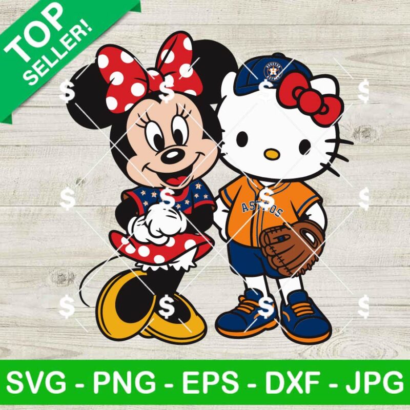 Houston Astros Hello Kitty And Minnie Mouse Svg, Kitty Friends Baseball ...