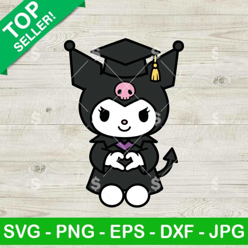 Kuromi Sanrio Heart Graduate Svg, Kuromi Grad cap Svg, Hello Kitty As ...