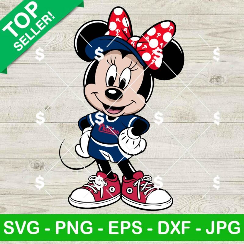 Minnie Philadelphia Phillies Baseball Svg, Disney Minnie Baseball Svg ...