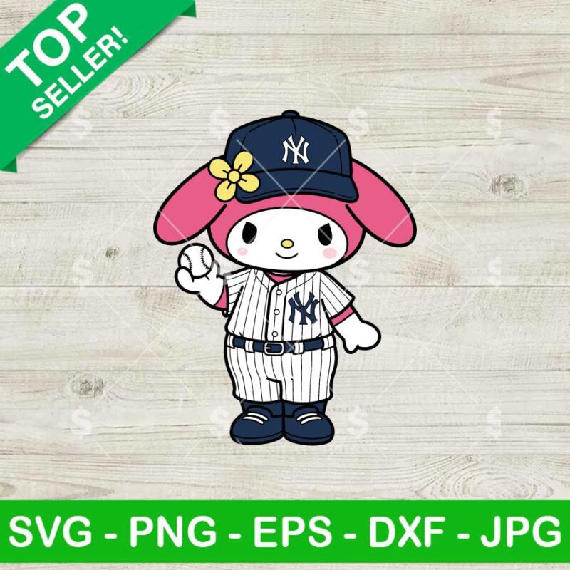 My Melody New York Yankees Svg, My Melody Baseball Team Svg, Sanrio MLB Svg