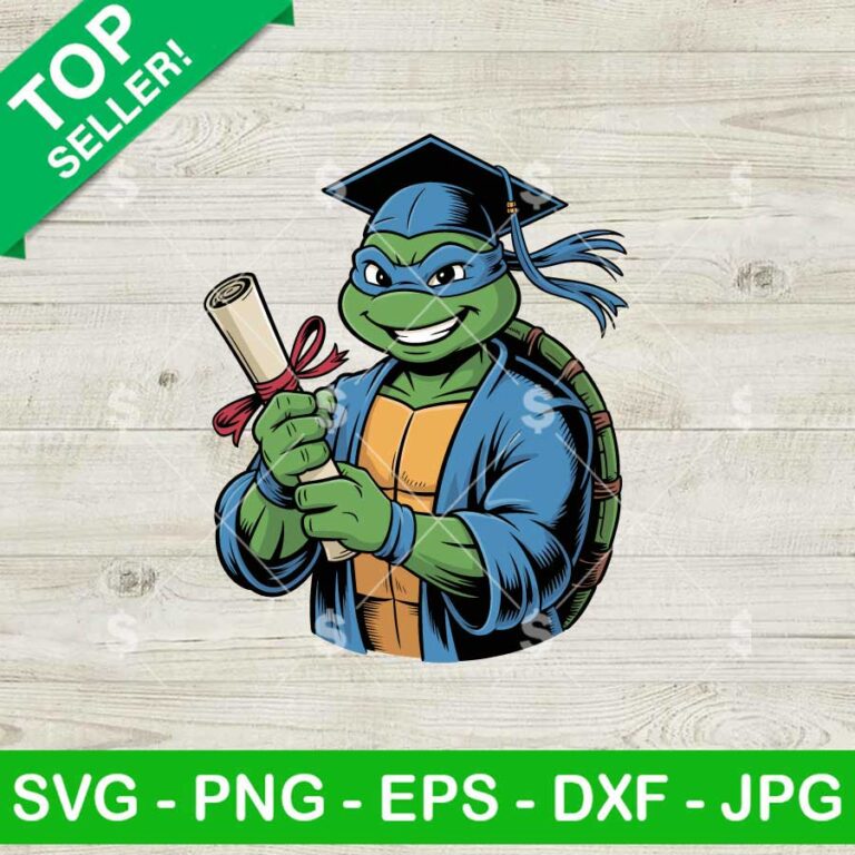 Ninja Turtles Leonardo Graduate Svg, Ninja Turtle Graduation Cap Svg ...