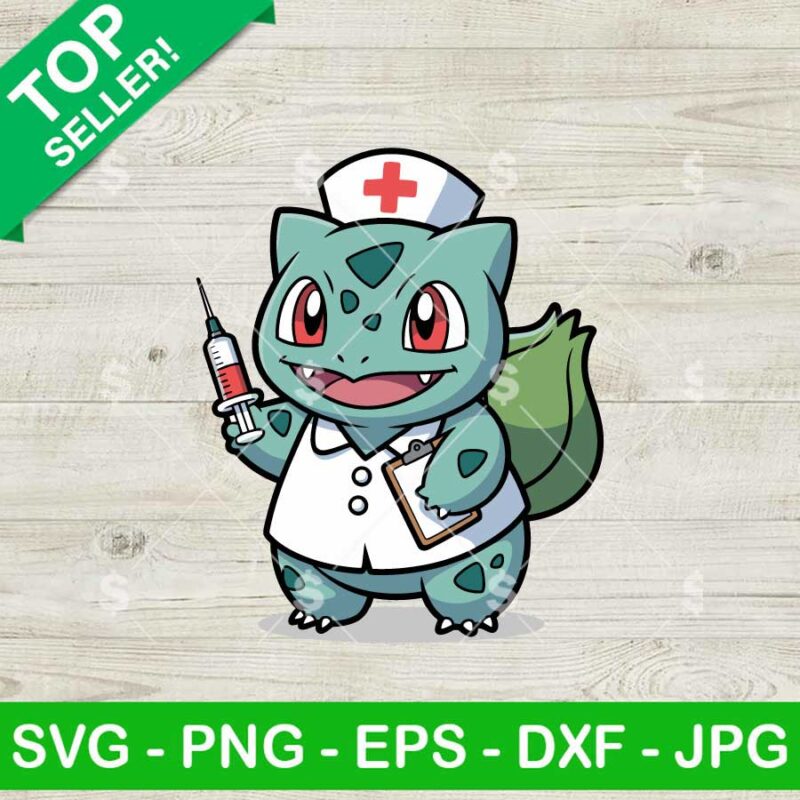 Pokemon Bulbasaur Nurse Svg, Pokemon In Hospital Svg, Cute Nurse Svg