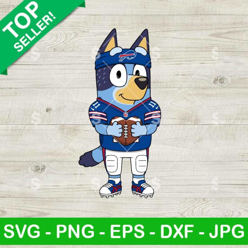 Bluey Buffalo Bills Football Svg, Bluey Dog NFL Team Svg, Buffalo Bills ...
