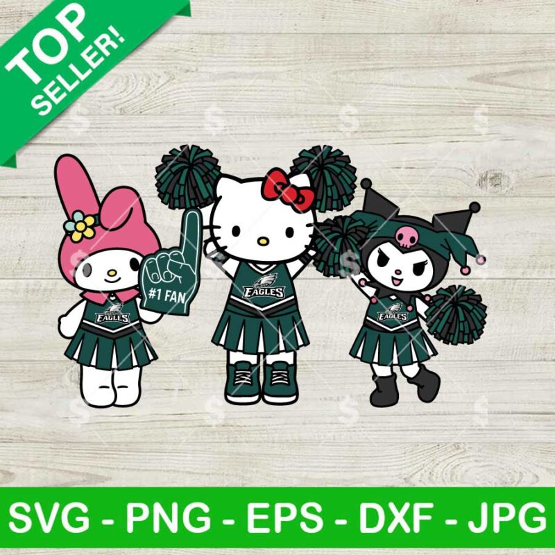 Hello Kitty And Friends Philadelphia Eagles Cheerleader Svg ...