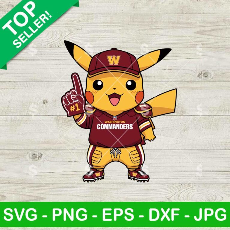 Pikachu Washington Commanders Svg, Pikachu NFL Football Team Svg ...
