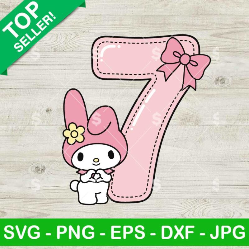 My Melody 7th Birthday SVG, My Melody Birthday SVG, Sanrio Birthday ...