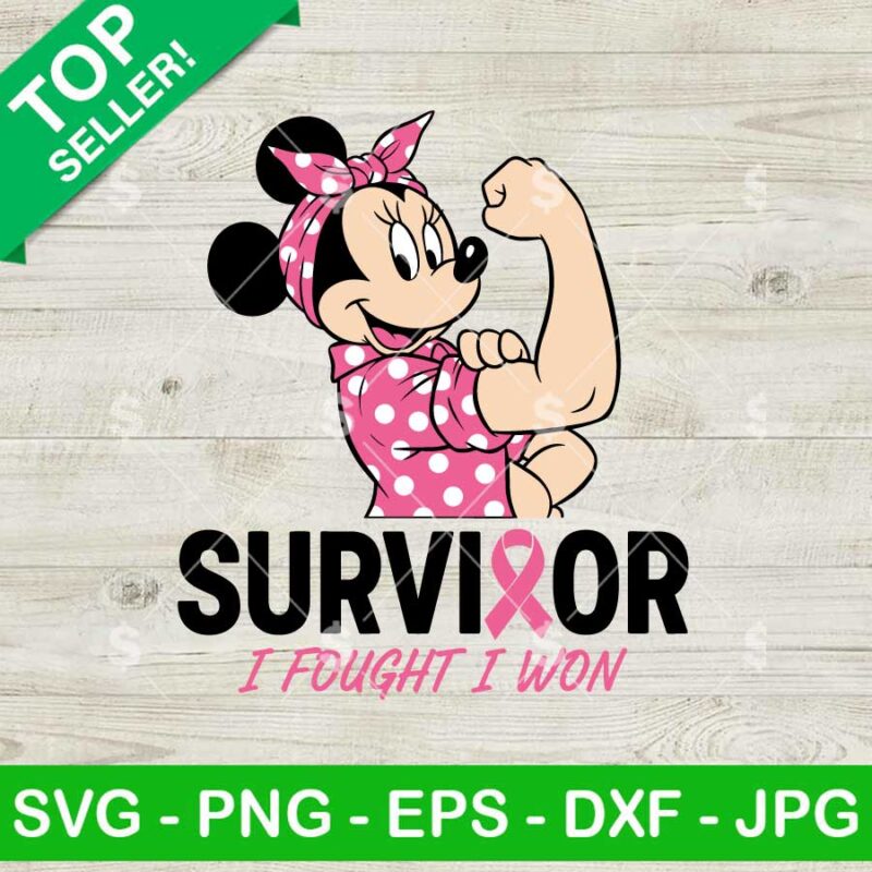 Minnie Mouse Survivor I Fought I Won SVG, Breast Cancer SVG, Strong ...
