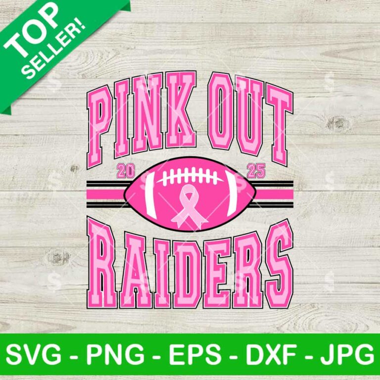 Pink Out Raiders SVG, Breast Cancer SVG, Pink Cancer Awareness SVG