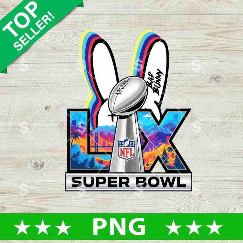 Super Bowl LX Bad Bunny PNG, Bad Bunny Super Bowl 2026 LX PNG, NFL Bad Bunny PNG