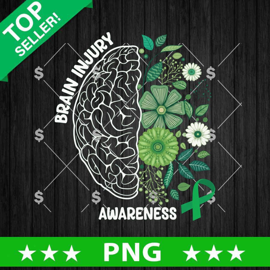 Brain Injury Awareness PNG, Brain Injury PNG, Neurotrauma PNG Sublimation