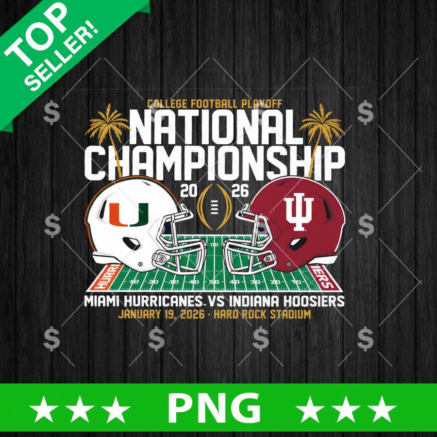 National Championship 2026 Miami Hurricanes PNG, Indiana Hoosiers ...